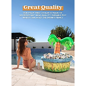 JOYIN 28” Inflatable Palm Tree Cooler, Luau Hawaiian Tropical Beach Themed Party Decorations, Blow Up Palm Trees Cooler Outdoor Party Supplies, Kids Adults Birthday Party Décor