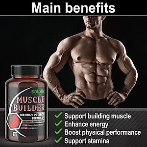 Ultra Muscle Builder Supplement 13800mg Highest Potency with L-Arginine, Tribulus - Increase Energy, Stamina, Strength, Sports Training Support 90-day supply (90 Count (Pack of 1))