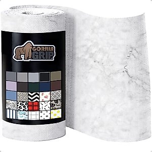 Gorilla Grip Drawer and Shelf Liner for Cabinet, Slip Resistant Non Adhesive Protection for Kitchen, BPA Free Smooth Surface Plastic Liners for Cabinets, Bathroom Cupboard Drawers, 12x20, Marble