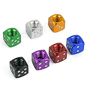 SUWEILE SZSZ 5pcs Aluminum Dice Valve Caps Tire Air Valve Stem Cap Cover for Car Trunk Mountain Road Bike Bicycle Wheel 0212 (Color : Gold)