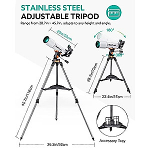 Telescopes for Adults Astronomy, 80mm Aperture 500mm Professional Refractor Telescopes for Kids, Beginners Telescope with Adjustable Tripod, Phone Adapter to Observe The Moon and Planet