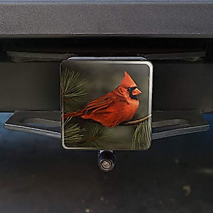 Northern Cardinal Red Pine Perch Tow Trailer Hitch Cover Plug Insert 2"