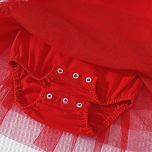Infant Girl Tutu Dress Baby Girl Ruffle Romper Dress Toddler Girl Solid Color Skirts with Headband Summer Clothes (Red, 6-12 Months)