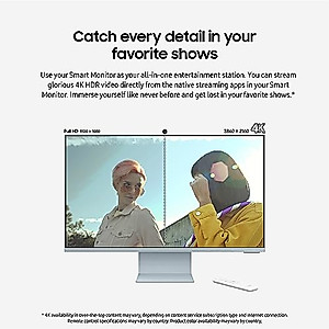 SAMSUNG 27" M80C UHD HDR Smart Computer Monitor Screen with Streaming-TV, Slimfit-Camera Included, Wireless Remote PC Access, Alexa Built-in (LS27CM80GUNXZA), Spring Green