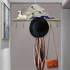 luckxuan Wall Hooks Coat Hooks Light Luxury Wall-Mounted Coat Rack, Creative Wall Coat Rack Hooks, Metal Entryway Wall Hooks for Living Room and Bedroom Heavy Duty Coat Hook (Size : CH)