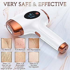 Aopvui At-Home IPL Hair Removal for Women and Men, Permanent Laser Hair Removal 999900 Flashes for Facial Legs Arms Whole Body Treatment