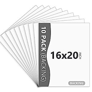 Somime 10 Pack 16x20 White Backing Boards, Uncut Mat Board 16x20, Acid Free Backerbords for 11x14 Photos, Pictures, Artwork and Paints