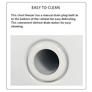 Tiger Chef Commercial Angle Curved Top Chest Freezer Glass Top, Deep Ice Cream Freezer with 2 Wire Baskets, Adjustable Thermostat, Locking Coasters, 9 Cubic Feet, White