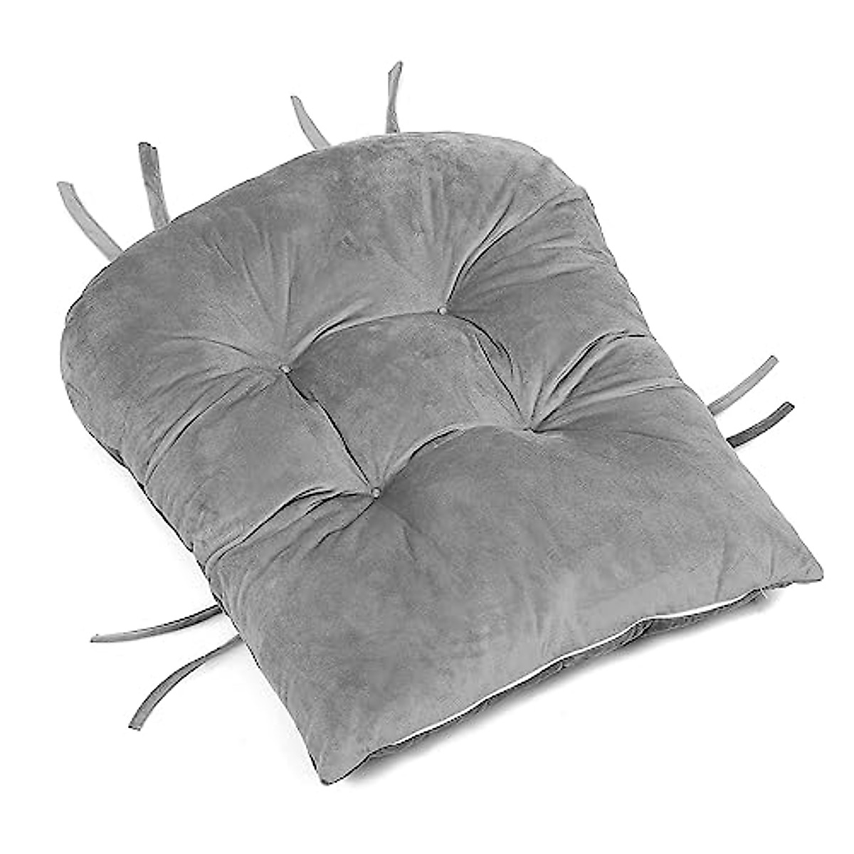 Osunnus 5PCS Rocking Chair Cushion Set Velvet Glider Rocker Replacement Cushions with Storage for Nursery Glider Rocking Chair, Gray