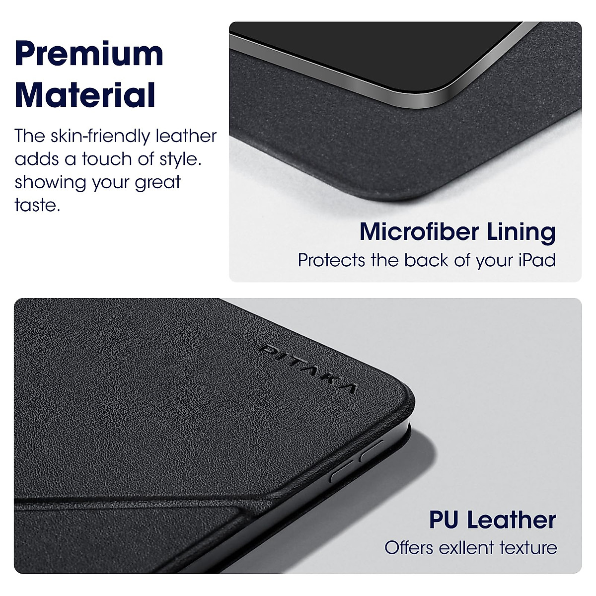 PITAKA iPad Pro 12.9 Case, Compatible with iPad Air 13 Inch (M2) & iPad Pro 12.9 (3-6th Gen) 2022/2021/2020/2018, Lightweight Portrait/Landscape Magnetic Case with 4 Standing Angles - Black