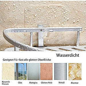 Hawsam No Drilling Bathroom Corner Shelves, Aluminum 2 Tier Shower Shelf Caddy Adhesive Storage Basket for Shampoo (Corner)