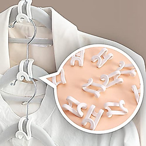 60 pcs Clothes Hanger Connector Hooks,Multi-Level Cascading Hanger Hooks,Heavy Duty Plastic Hanger Extender Clips,for Bedroom Save Space Closet Organizers(6 Color)