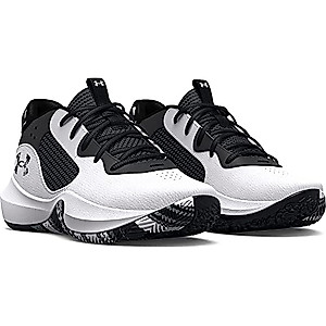 Under Armour Unisex Little Kid Pre School Lockdown 6 Basketball Shoe, (101) White/Black/Black, 2