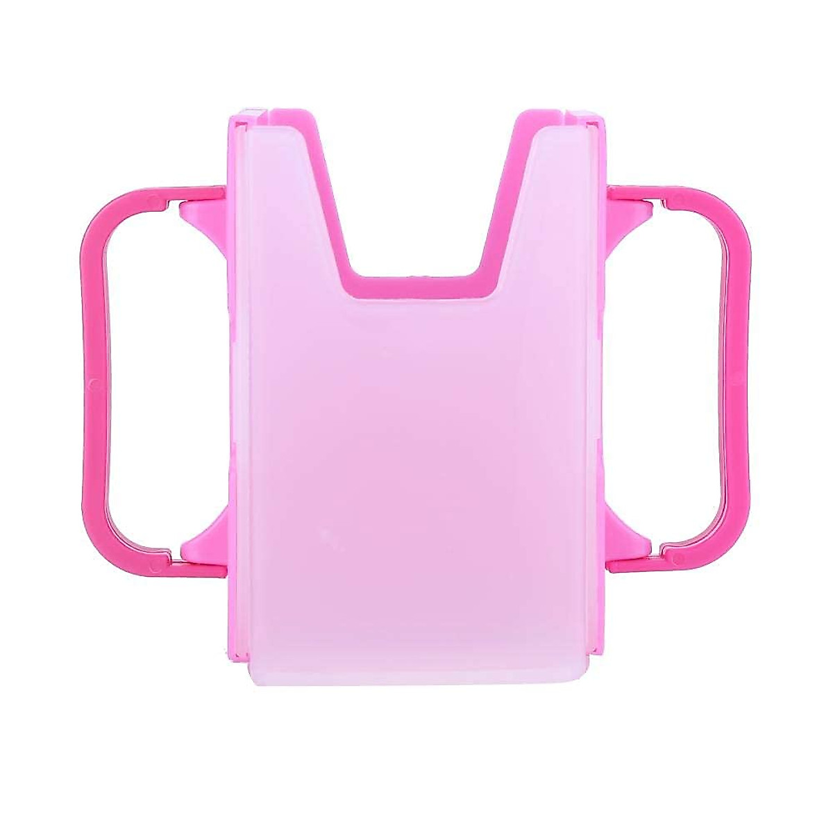 Adjustable Bottle Cup Holder Spill-Proof Milk Box Drinking Bottle Cup Holder with Handle for Baby Toddler Kid Child Kitchen Tool(Red)