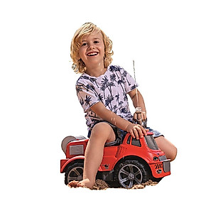 VARUN Big Spielwarenfabrik 800055815 Big Power-Worker Maxi Fire Truck Toy Car with Water Sprayer Tyres Soft Material Red for Children from 2 Years