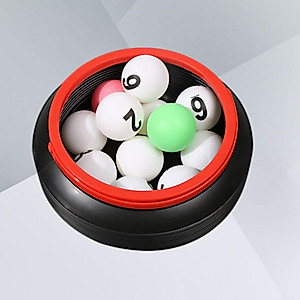 Amosfun 13pcs Numbered Bingo Balls Replacement Bingo Ping Pong Balls Table Tennis Balls for Game Party Decoration with Storage Bucket