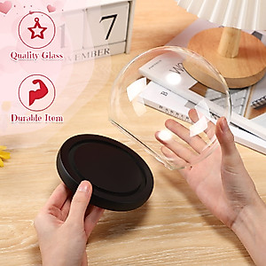 Tuanse 4-Piece Glass Dome Display Showcase with Wood Base - DIY Craft Keepsake Globe Display Case - Gifts for Women, Wedding Tabletop Centerpiece Decoration