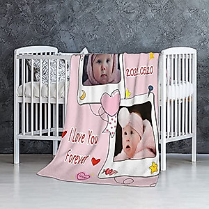 Resbai Personalized Photo Children's Memory Blanket, Custom Blankets with Photos, Customized Blankets with Pictures, Personalized BIFTS for Women Men Baby Child