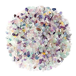 DUQGUHO Decorative Rocks Aquarium Gravel Natural Fluorite Crystals Chip Bulk Rocks Gravel for Plants Terrarium Supplies Little Fish Tank Gravel Pebbles Vase Filler 0.44 lbs