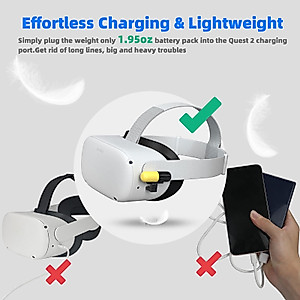 RCGEEK Capsule Power Bank for Oculus Quest 2 Accessories Battery Pack, 3300mAh Small Qculus Quest 2 Battery Pack Portable Charger, Ultra Compact & Lightweight, Extra Play Time
