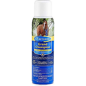 Farnam Grand Champion Fly Repellent for Horses, Plus Coat Conditioner for Show Ring Shine, 15-Ounce Non-Aerosol Spray Bottle (100528258)