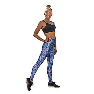 Slipins Sea Legs Leggings for Women, High-Waisted Leggings with UPF Protection, Perfect for Yoga, Surfing, Diving, Snorkeling, Gym, and Other Activities, Pink Abalone, X-Large