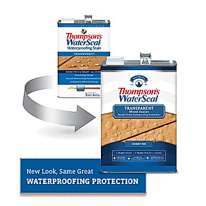 Thompson’s WaterSeal Transparent Waterproofing Wood Stain and Sealer, Desert Tan, 1 Gallon