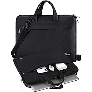 V Voova Laptop Shoulder Bag Carrying Case 17 17.3 inch for Men Women,Slim Computer Sleeve Tablet Cover Compatible with MacBook 17,HP Envy 17/Pavilion 17,Lenovo,Acer Asus Dell Notebook,Black