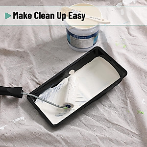 Bates- Paint Tray Liner, 4 Inch, 12 Pack, Black Paint Pans Trays, Plastic Paint Tray, Disposable Paint Tray, Paint Roller Tray, Paint Trays for Painting Walls, Roller Tray Liners, Paint Pan Liners