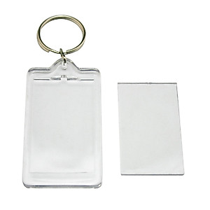 mollensiuer 24Pcs Clear Acrylic Blank Insert Photo Picture Frame Keychain Keyring, Rectangle
