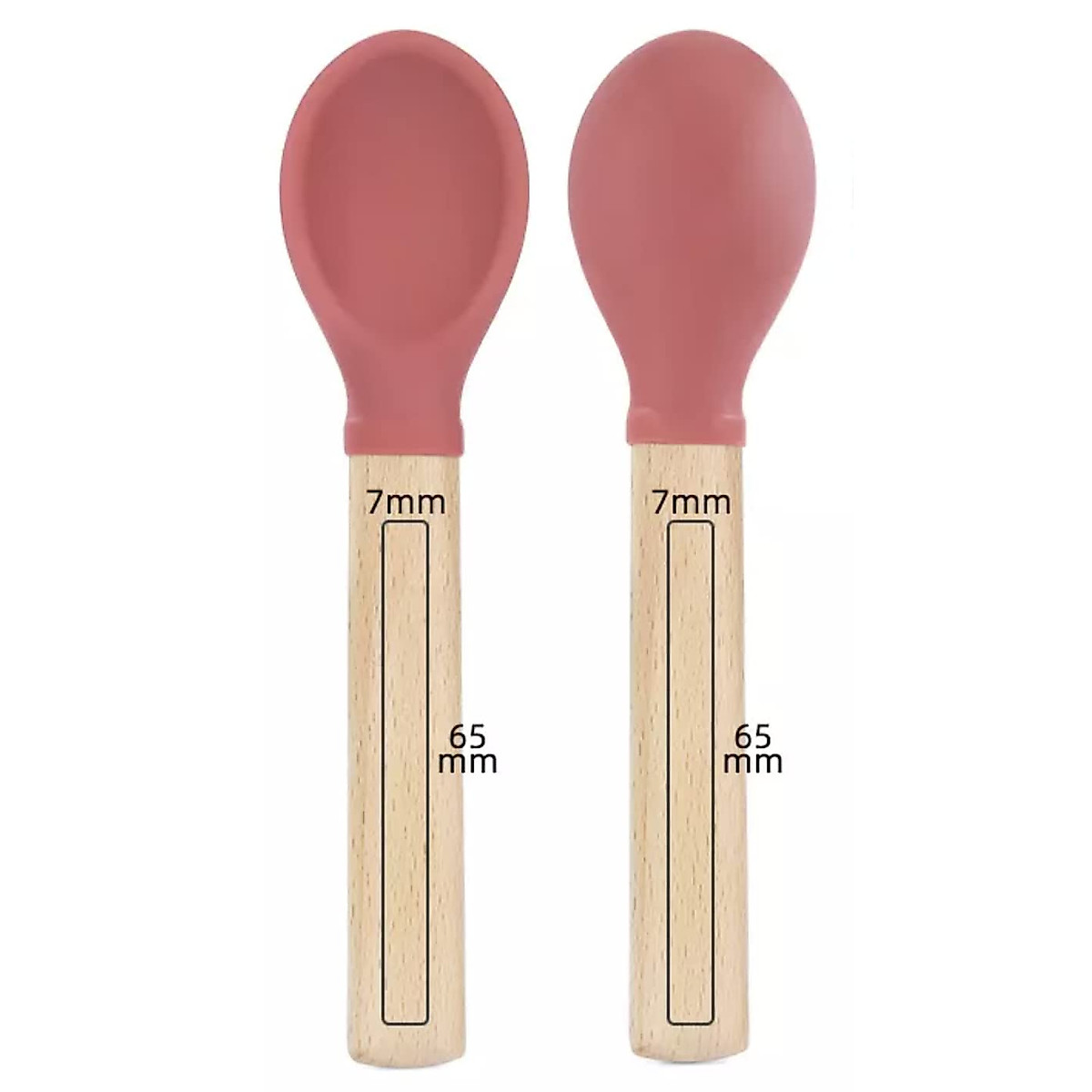 Silicone Baby Spoons- Silicone Tips for Toddlers and Baby- Self-Feeding Utensils (Pack of 4)