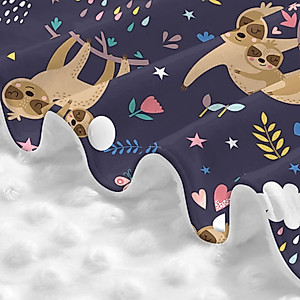 Rutiea Cute Cartoon Sloths Rainbow Car Seat Cover for Babies, Peekaboo Opening Minky Carseat Canopy Stroller Cover for Newborn, Mom Nursing Breastfeeding Covers, Blanket for Infant Toddler