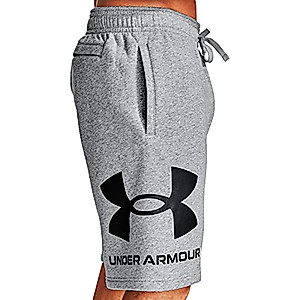 Under Armour Mens Rival Fleece Big Logo Shorts , Mod Gray Light Heather (011)/Black , Medium