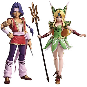 Square Enix Trials of Mana: Hawkeye & Riesz Bring Arts Action Figure Set, Multicolor