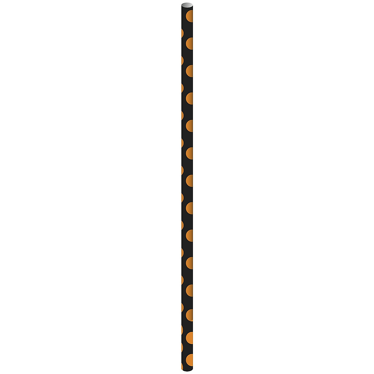 Orange & Black Polka Dot Halloween Paper Straws, 10ct