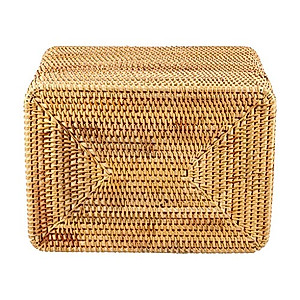 WSZJJ Laundry Basket Rattan Woven Storage Basket Handmade Large Capacity Portable Clothing Storage Box Household,36X26X24cm
