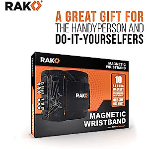 RAK Magnetic Wristband for Holding Screws - HVAC Tools Gifts for Men Who have Everything - Wrist Magnet Tool or Screw Holder for Handyman, Tech Geek, Mechanic, Electrician - Birthday Gifts for Dad