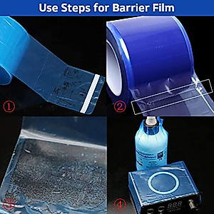 Barrier Film - Autdor Dental Barrier Film Roll 1200 Sheets Dental Film Barrier Tape 4'' x 6'' Thick Disposable Protective PE Film with Dispenser Box for Dental Tattoo Makeup Microblading Supplies
