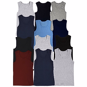 ToBeInStyle Boys' 4 Pack Double Needle Hem Tank Tops - Basic - Size 2