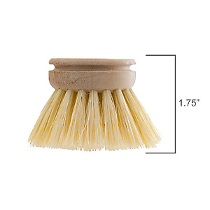 REDECKER Tampico Replacement Head for Dish Brush - Set of 2, 2-inch - Made in Germany - Tampico Fiber & Untreated Beechwood Handle - Replacement Head for Redecker Dish Brush