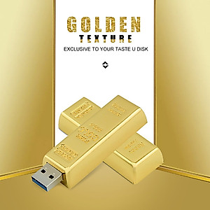 Usbkingdom 64GB USB 3.0 Flash Drive Super Speed Novelty Metal Bullion Gold Bar Shape Pendrive Memory Stick Thumb Drives Flashdrive USB Flash Disk