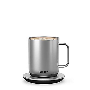 Ember Temperature Control Smart Mug 2, 10 Oz, App-Controlled Heated Coffee Mug with 80 Min Battery Life and Improved Design, Stainless Steel
