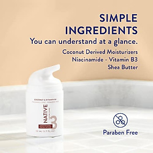 Native Moisturizing Facial Lotion, Coconut & Vitamin B3 Facial Moisturizer, Face Lotion, SPF 30 Facial Moisturizer, 1.7 fl oz