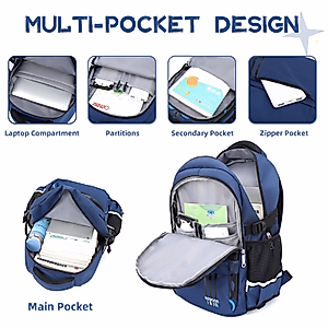 LANSHIYA 3 Pcs Kids Rolling Backpack Blue Geometric with Wheels Trolley School Bag Set for Boys