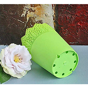 5 Pack 5.5" High Plastic Planters,Storage Bins,Planter Nursery Pots,Indoor Planter Flower Pots,Succulent/Plant Pot or Make Up Pencil Holder Pierced Flower Wedding Candle Decor Home Decor (White)