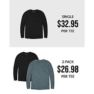 INTO THE AM Premium Long Sleeve Shirts for Men Casual Work Sun Protection Plain T-Shirts for Gym Construction (Charcoal, Small)