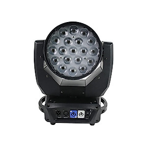 VShow 19x15W RGBW 4IN1 Aura Zoom Wash Moving Head Light with Backlight Led- LED Beam Zoom Moving Lights, Stage Led Moving Head Lighting for Dj Disco and Party (Black)