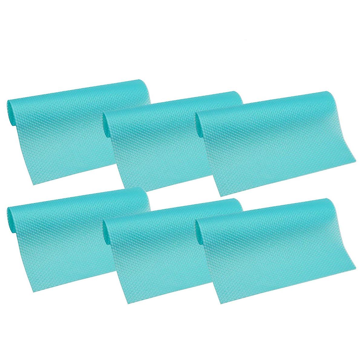 HityTech 6 Pack Refrigerator Liners, Washable Refrigerator Mats Liners Waterproof Fridge Pads Mat Shelves Drawer Table Mats 17 3/4" x 11 3/4" - All 6 Blue