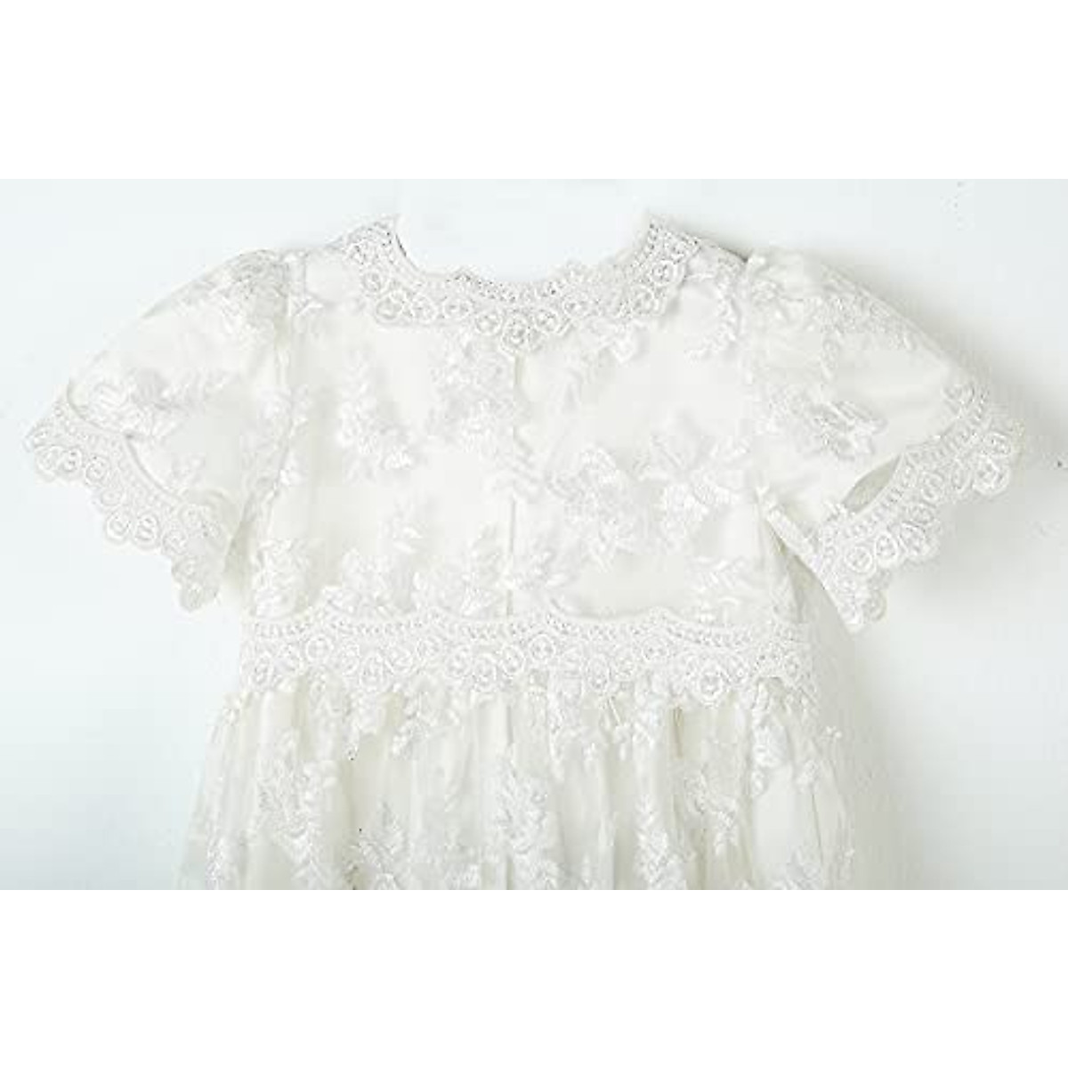 Bow Dream Baby Girl Christening Baptism Dresses Newborn Gowns with Headband Outfit White 3-6 Months