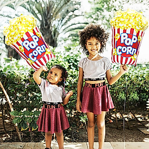 Big Popcorn Balloon Movie Night Party Decoration Carnival Circus Party Supplies, 6 Pack Cartoon Movie Popcorn Balloons Food Mylar Balloons For Happy Birthday Baby Shower Bridal Wedding Supplies
